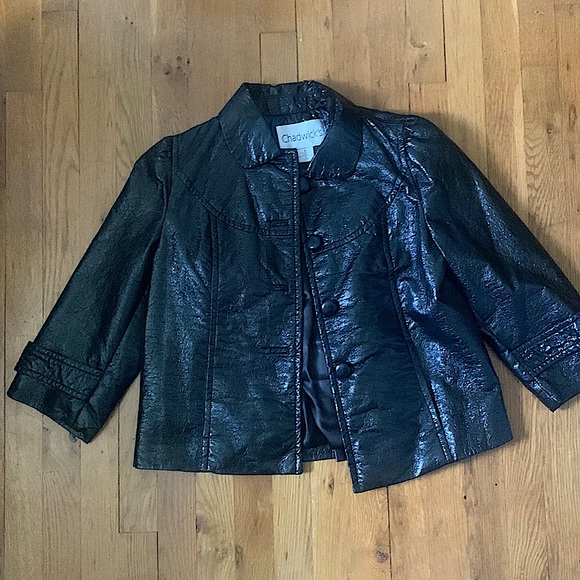 Jackets & Coats | 9s Style Black Metallic Jacket In Size Small | Poshmark